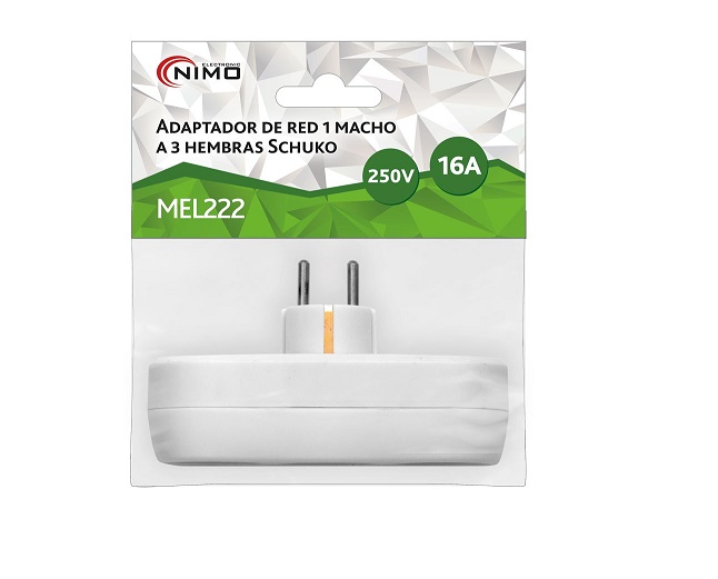 MEL222 Ficha tripla Schuko sem interruptor - Radipeças