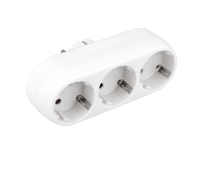 MEL222 Ficha tripla Schuko sem interruptor - Radipeças